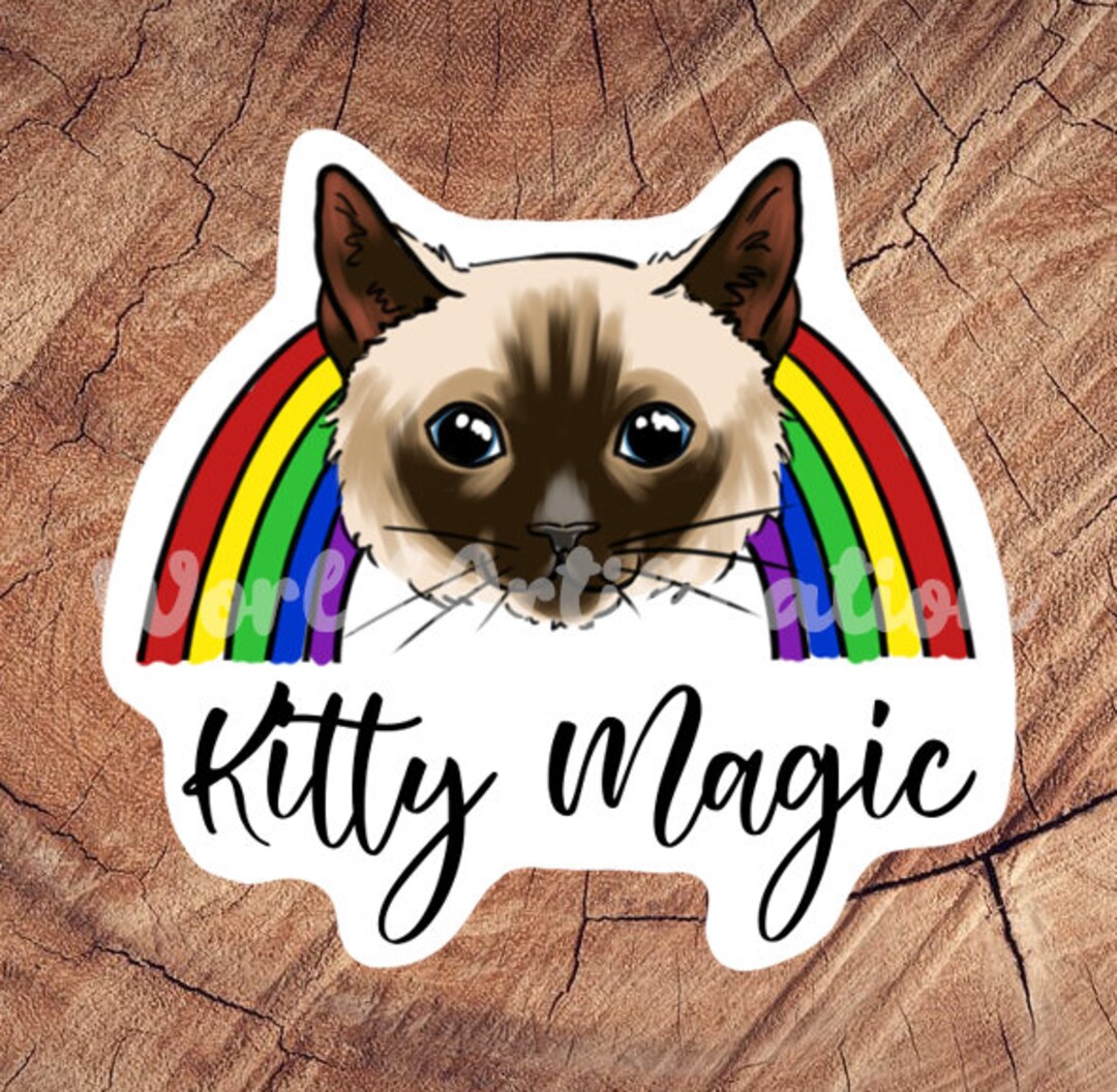 Kitty Magic Sticker, Waterproof Stickers, Laminated Stickers, Gifts for ...