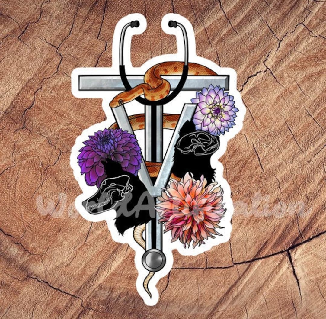 Veterinary Technician Symbol Sticker, Laminated Sticker, Waterproof ...