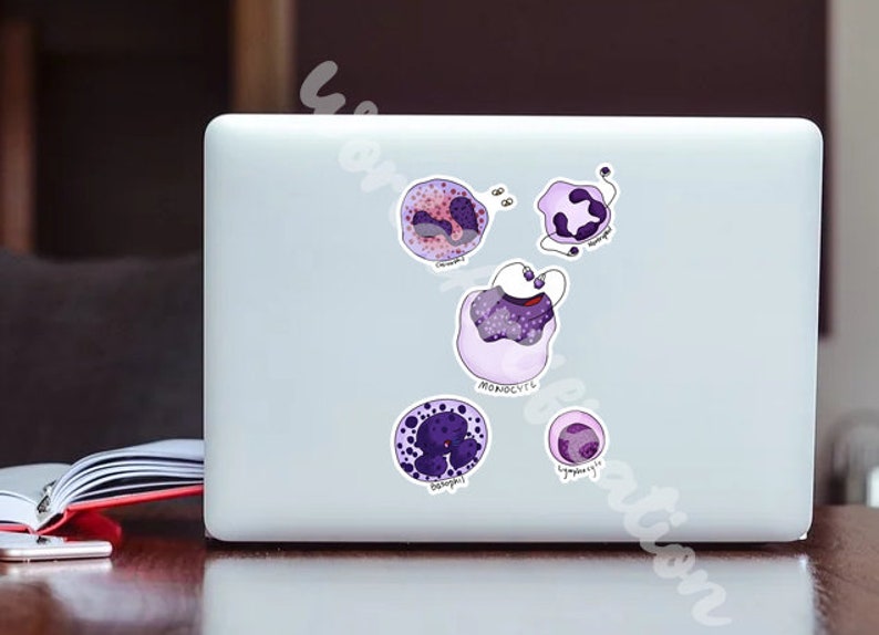 White Blood Cell Stickers Set of 5 Waterproof Stickers - Etsy