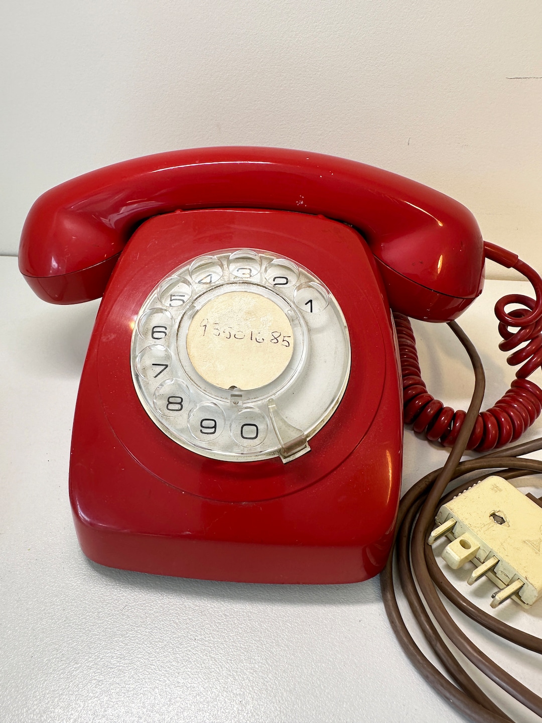 Vintage Red Rotary Dial Telephone, Australia, 1980s Phone, P.M.G 802 S1 ...