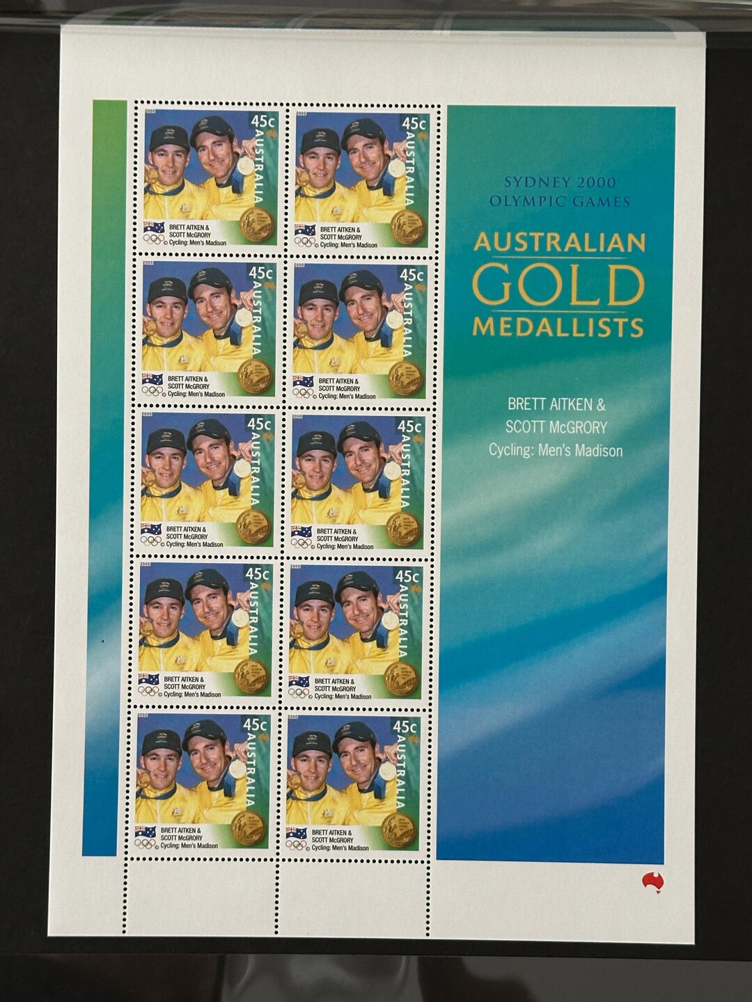 Mint Postage Stamp Sheet Sydney 2000 Olympic Games, Australian Gold ...