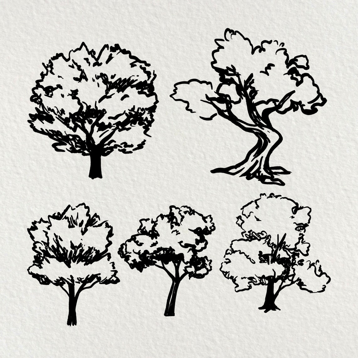 20 Ink Trees Stamps for Procreate Trees Procreate Stamps - Etsy