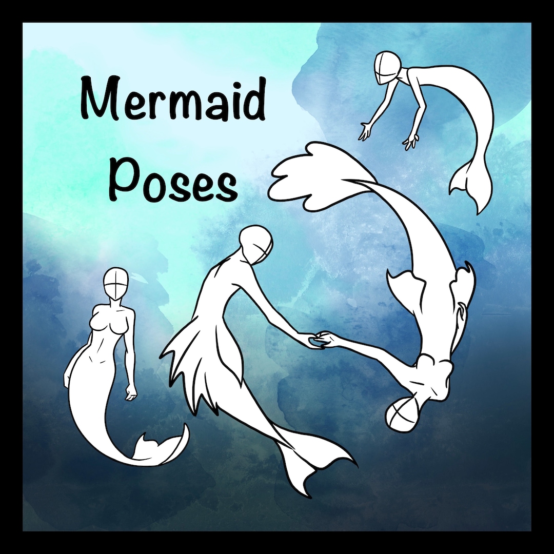 28 Mermaid Reference PNG and JPEG Files, Dynamic Mermaid Clipart ...