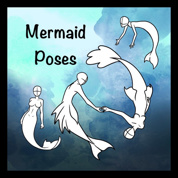 28 Mermaid Reference PNG and JPEG Files Dynamic Mermaid - Etsy