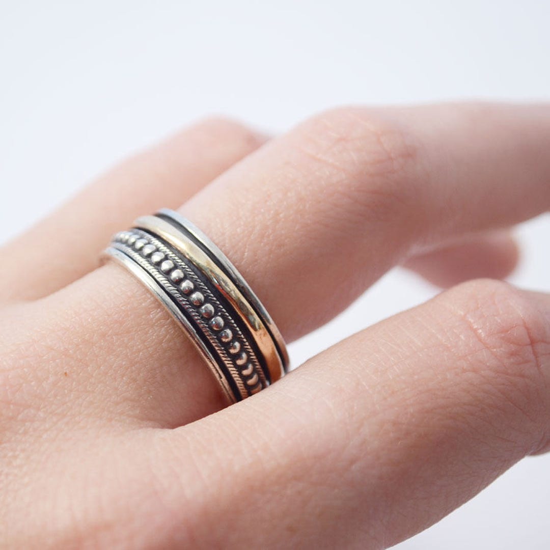 Spinning Ring. Silver and Gold Ring.1 Gold Filled Rings.spinning Gold ...