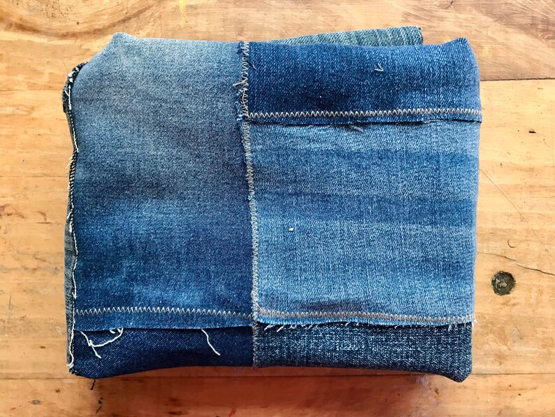 Patchwork Denim Fabric, 1 Square Meter of Handmade Denim Fabric for ...