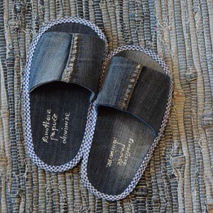 Jeans Slippersdenim Slippers Recycled Jeans Slippersman - Etsy