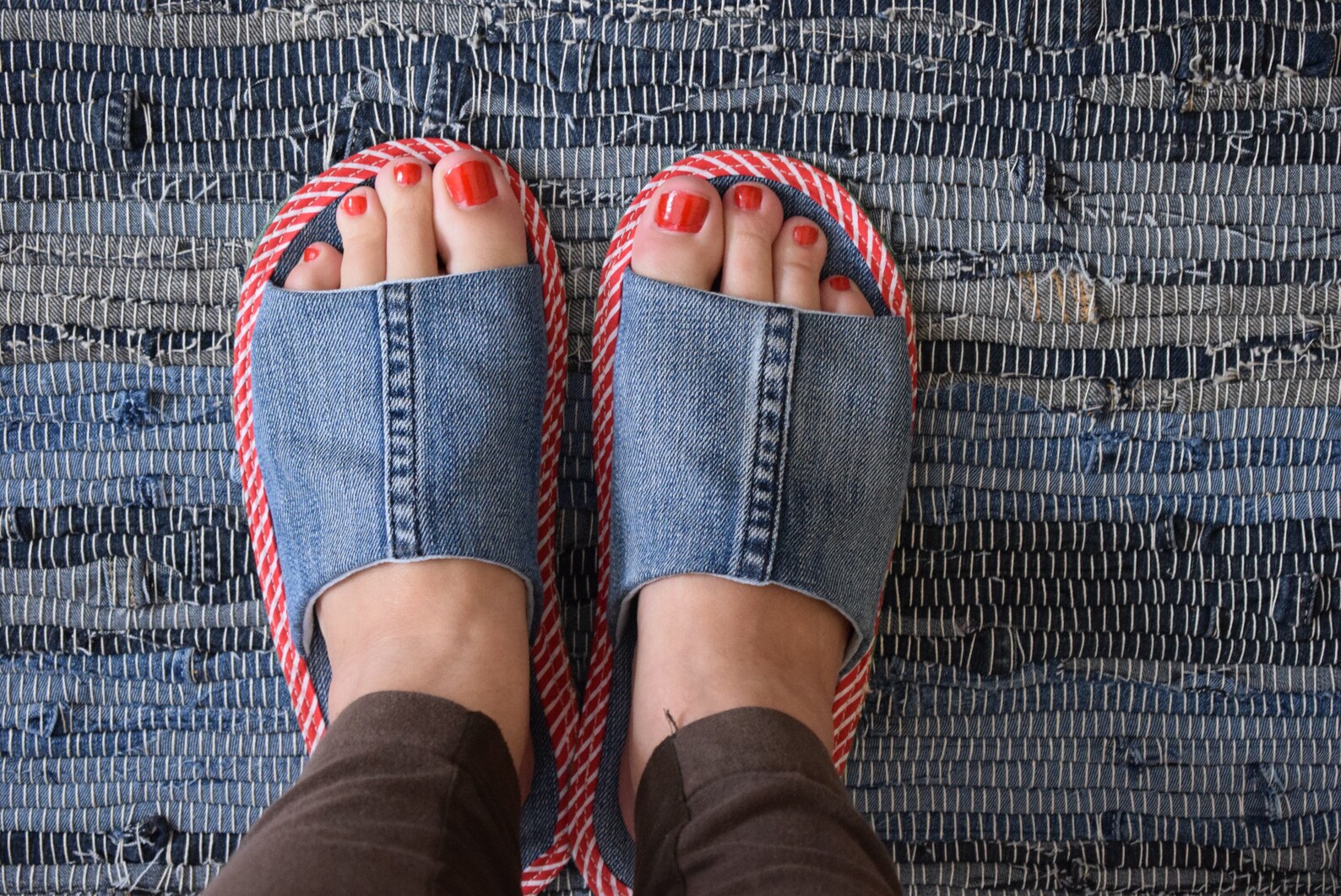 Jeans Slippersdenim Slippers Recycled Jeans Slippersman - Etsy Canada