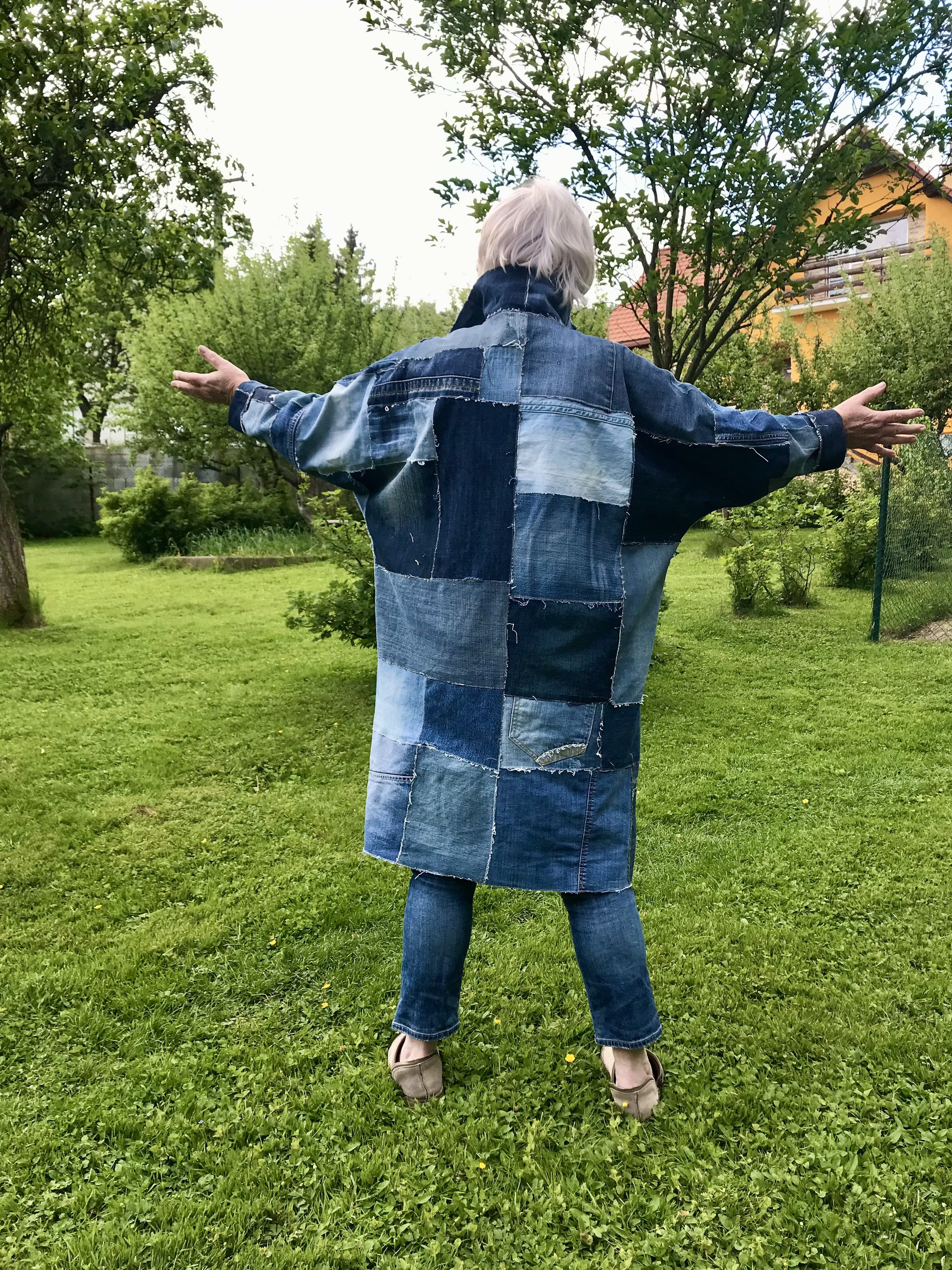 Patchwork Denim Fabric, 1 Square Meter of Handmade Denim Fabric for ...