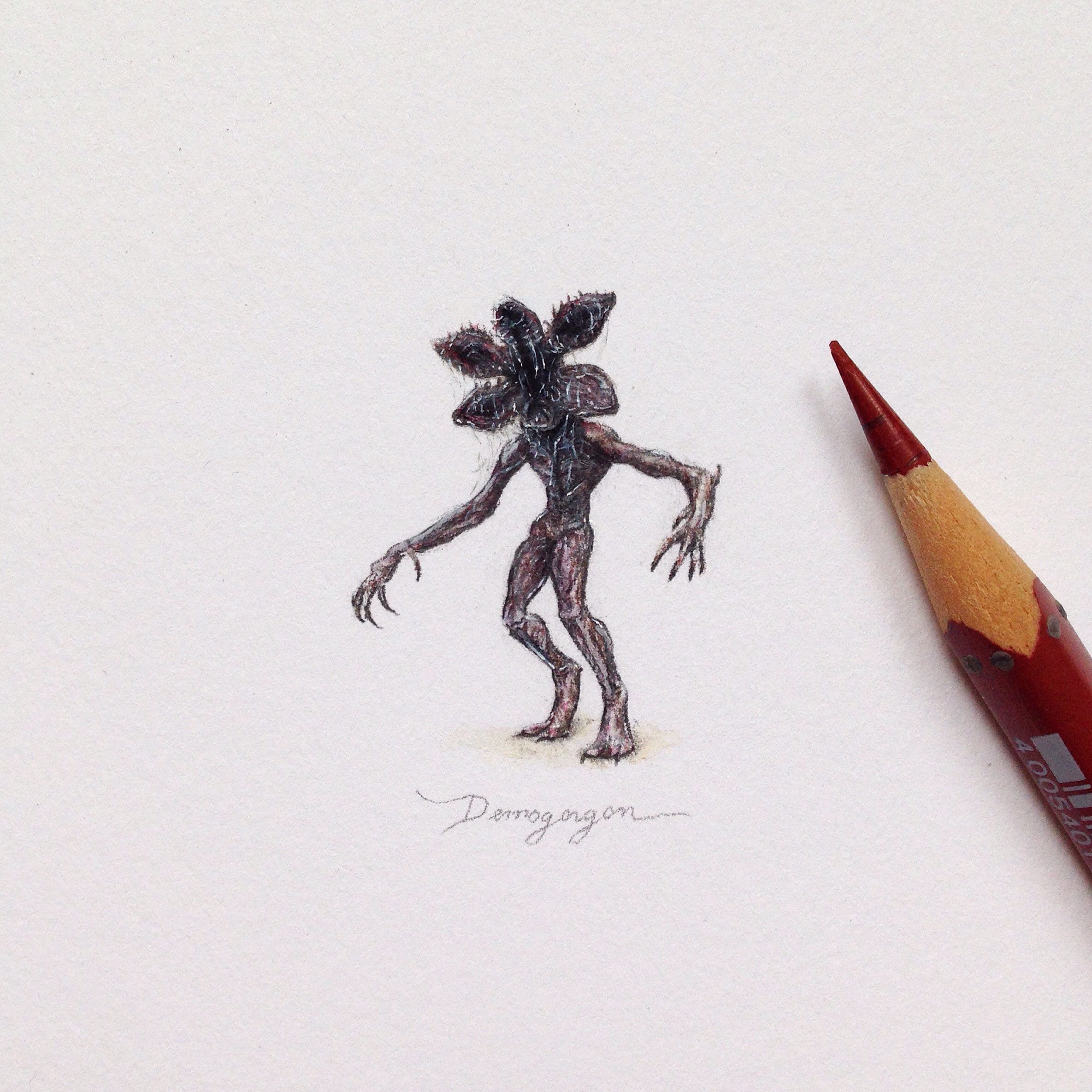 Watercolor illustration Demogorgone Art & Collectibles Pen & Ink etna ...