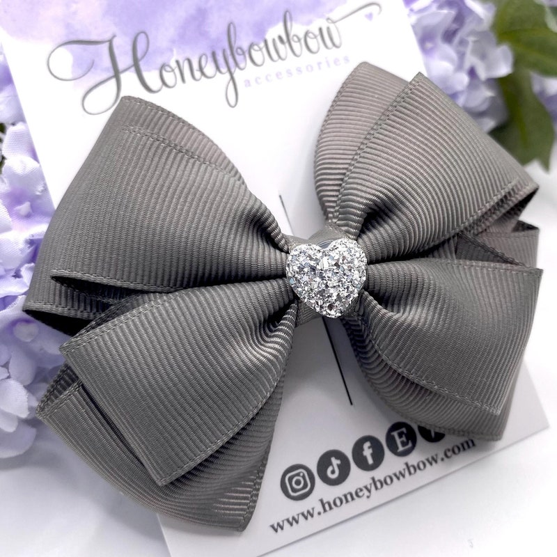 Grey Hair Bows - Etsy