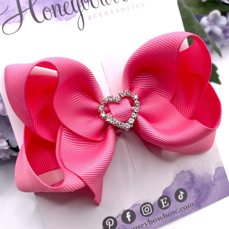 Pink Hair Bow 4 Inch - Etsy UK