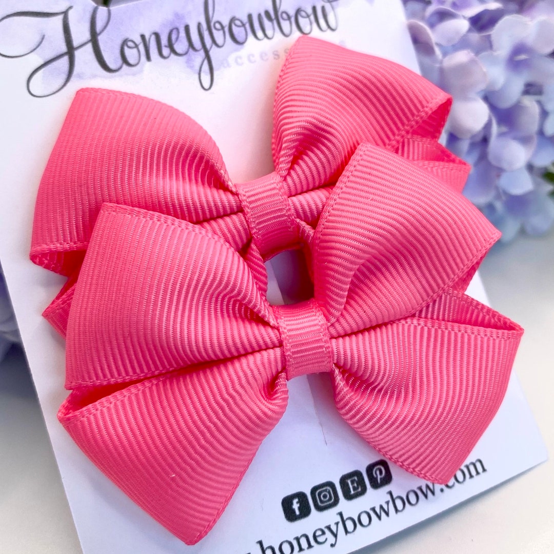 Hot Pink Hair Bows, Hot Pink Hair Bows, Pink Hair Clips, Bright Pink ...