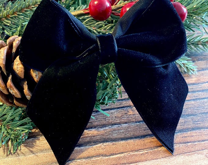 Black Velvet Christmas Tree Bow for Wreath, Lantern Bow Decoration, Black Velvet Ribbon - Etsy