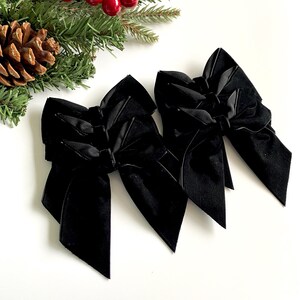 Black Velvet Christmas Tree Bows, Velvet Bows for Christmas Tree ...