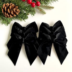 Black Velvet Christmas Tree Bows, Velvet Bows for Christmas Tree ...
