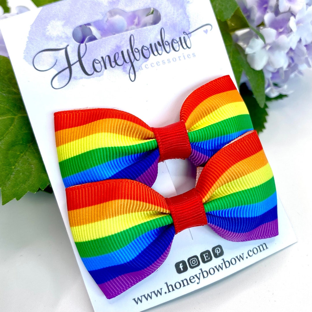 Rainbow Bows Rainbow Bow Rainbow Hair Bow Rainbow Baby - Etsy