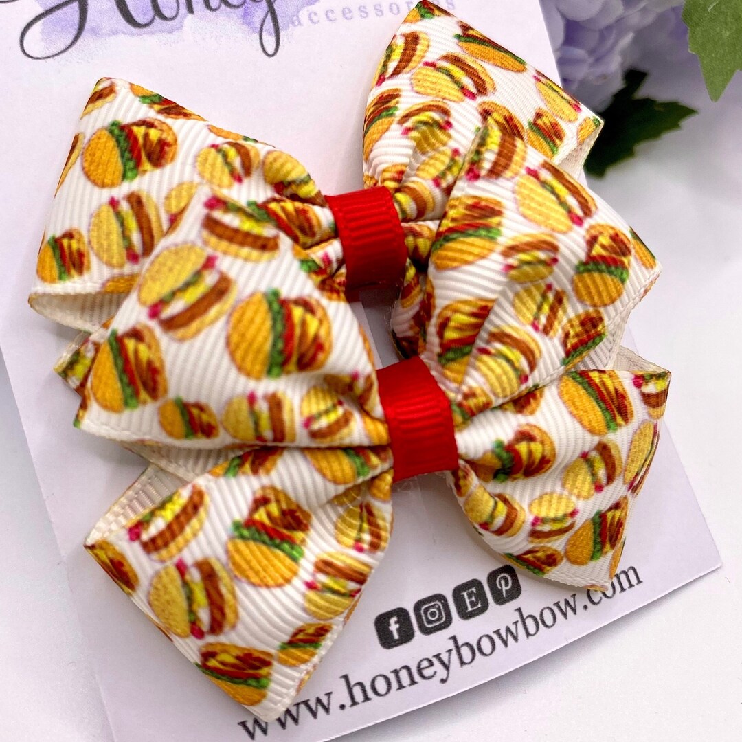 Hamburger Hair Bow, Cheese Burger Hair Bow, Mcdonalds Hair Bows - Etsy
