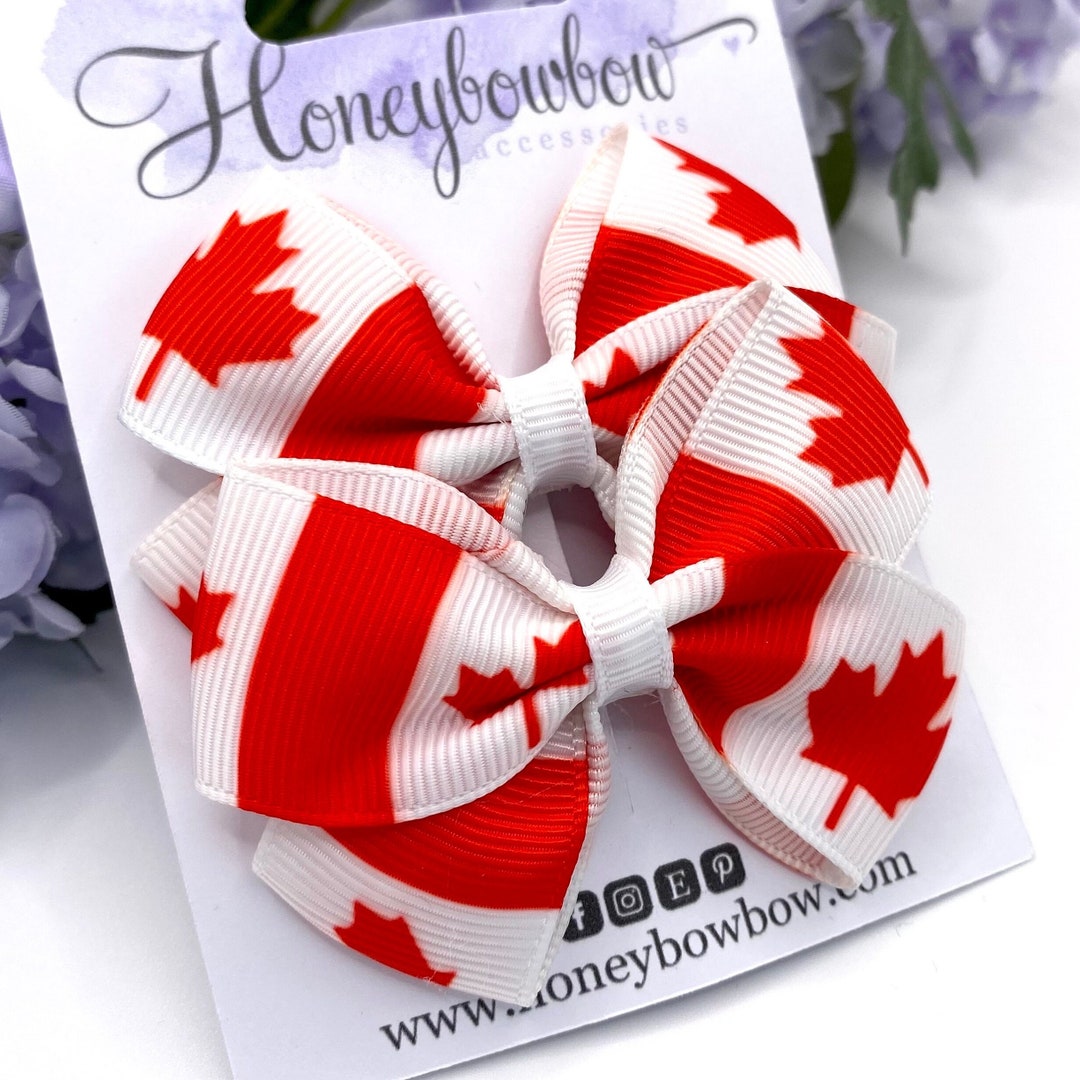Canadian Flag Hair Bows, Canada Flag, Canadian Flag, Country Hair Bows ...