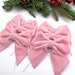 Pink Christmas Tree Bows, Baby Pink Velvet Bows, Baby Pink Christmas ...