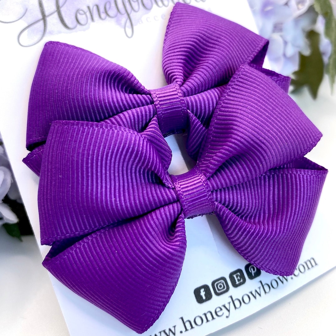 Purple Hair Bows, Purple Hair Accessories, Violet Hair Bow, Small ...
