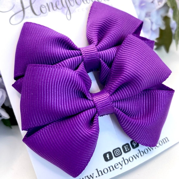 Violet Hair Bow - Etsy