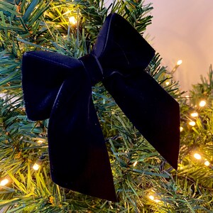 Black Velvet Christmas Tree Bows, Velvet Bows for Christmas Tree ...