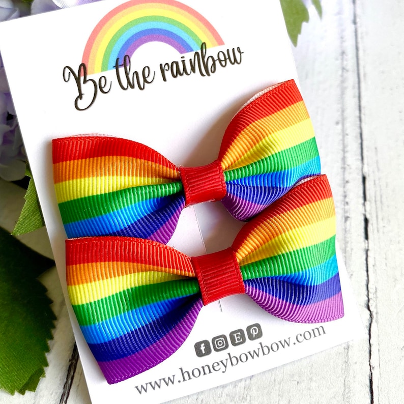 Rainbow Bows Rainbow Bow Rainbow Hair Bow Rainbow Baby - Etsy UK