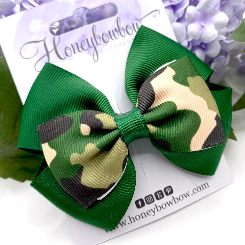 Camouflage Hair Bow - Etsy