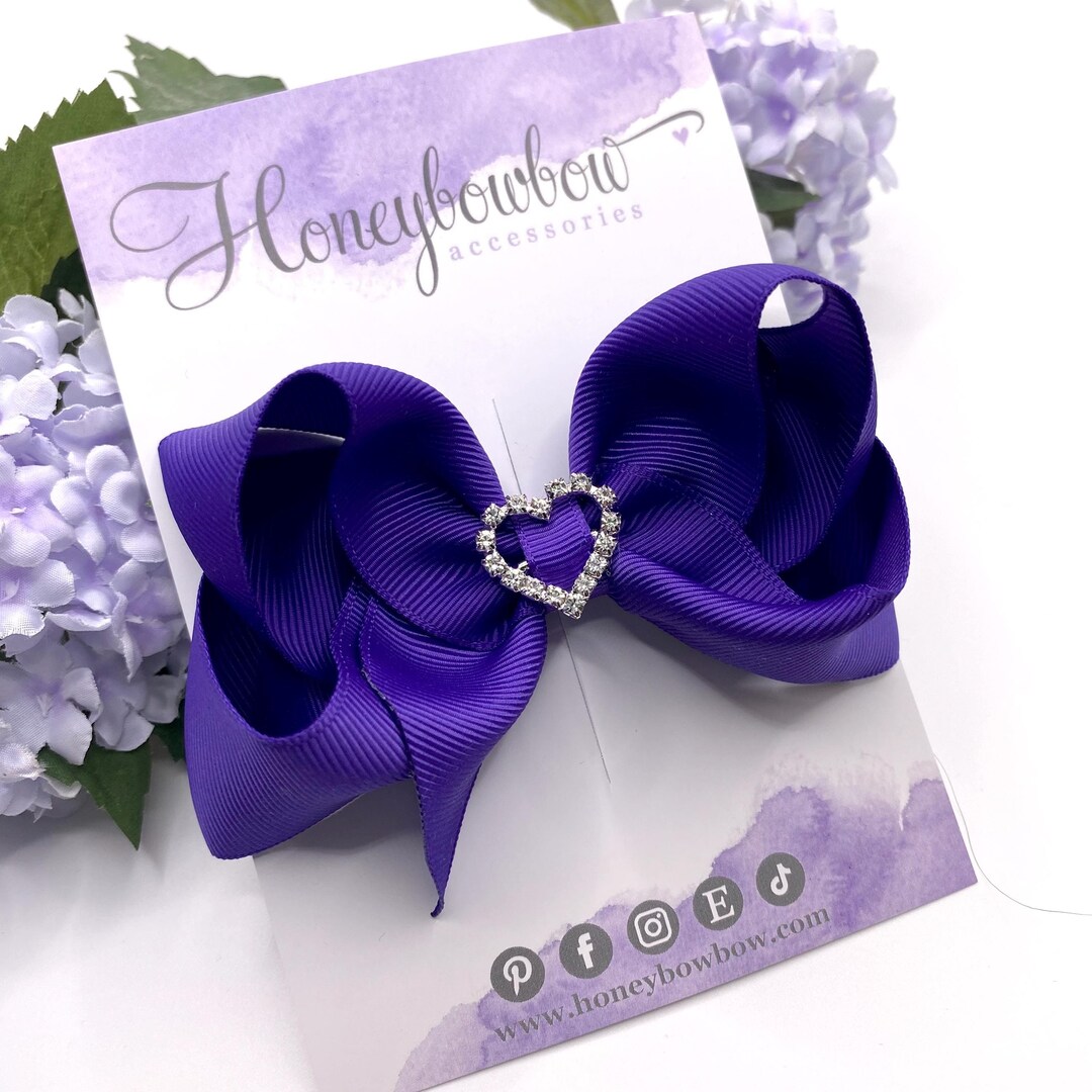 Regal Purple Bowtique Bows, Purple Ribbon Hairbow, Ribbon Hair Bow ...
