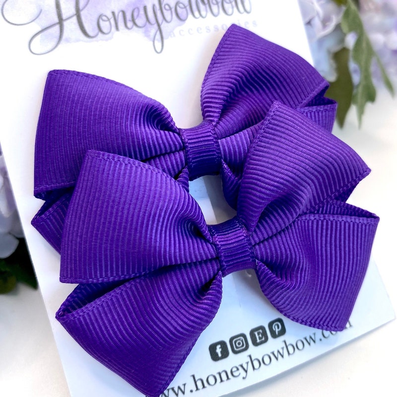 Purple Hair Bow - Etsy