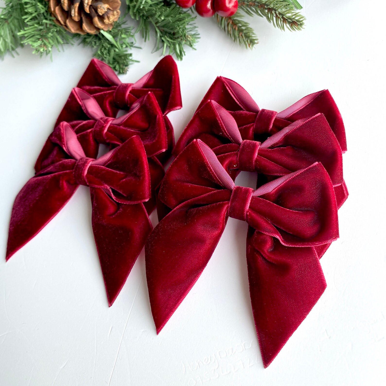 SCARLET Velvet Christmas Tree Bows Velvet Bows for Christmas - Etsy UK