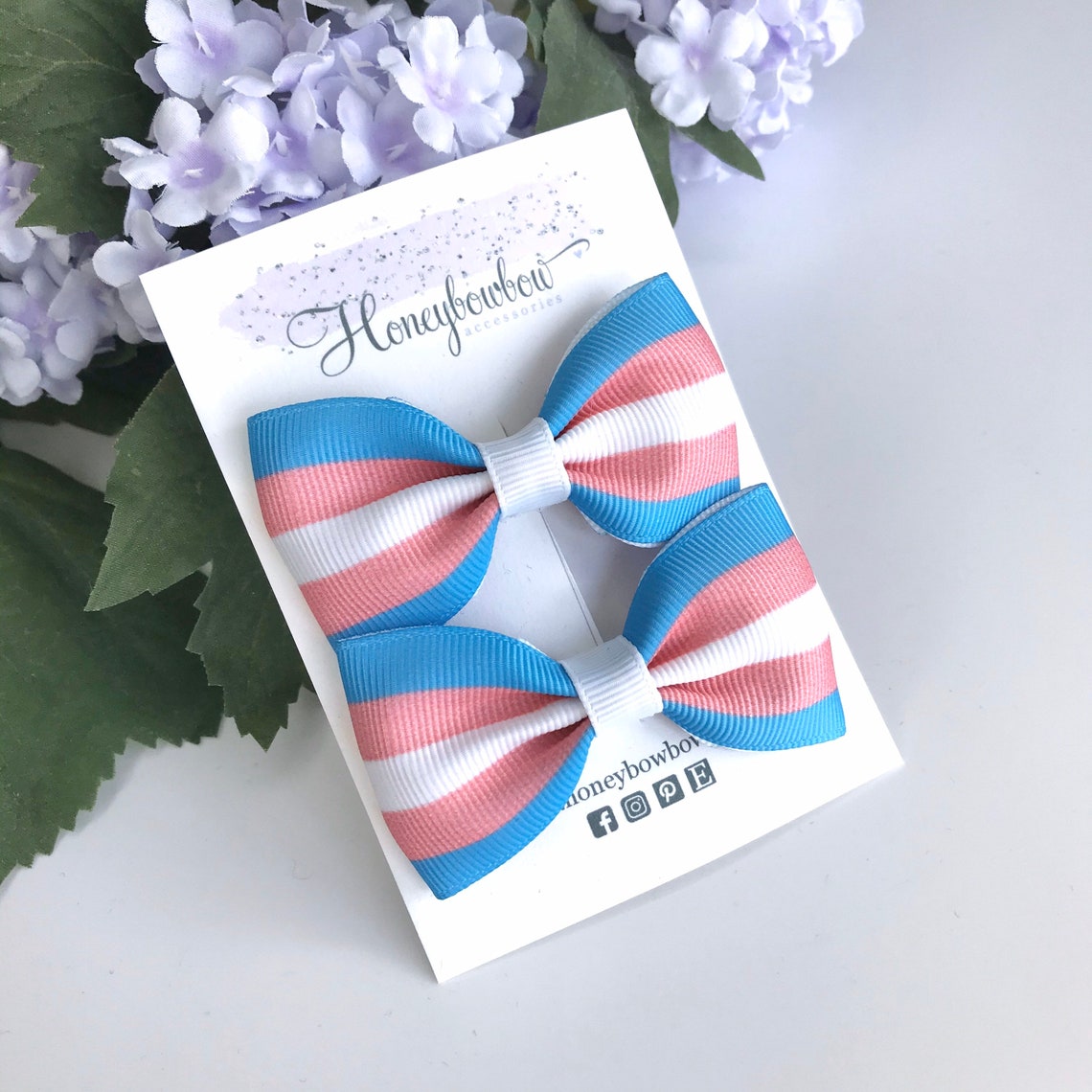 TRANSGENDER Flag Hair Bows Trans Hair Bow Transgender | Etsy UK