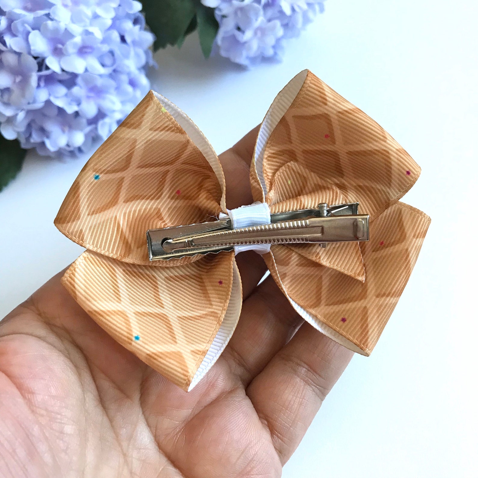 Icecream Bow Ice Cream Ribbon Bow 3.5 Double Tux Bow - Etsy