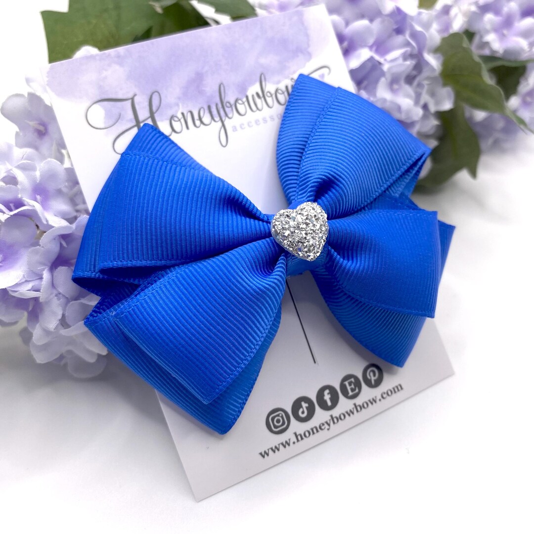 Royal Blue Hair Bow, Royal Blue School Bow, Blue Bow, 3.5 Inch Hair Bow ...