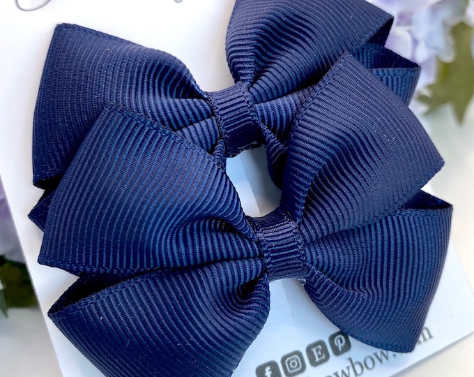Navy Blue Velvet Christmas Wreath Bow Ivory Bow Christmas Décor Tree