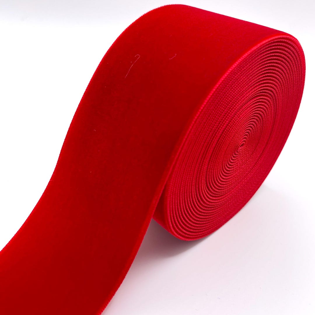 Red Velvet Ribbon 50mm, Red Velvet, 2” Red Ribbon, 5cm Wide Velvet, 2 ...