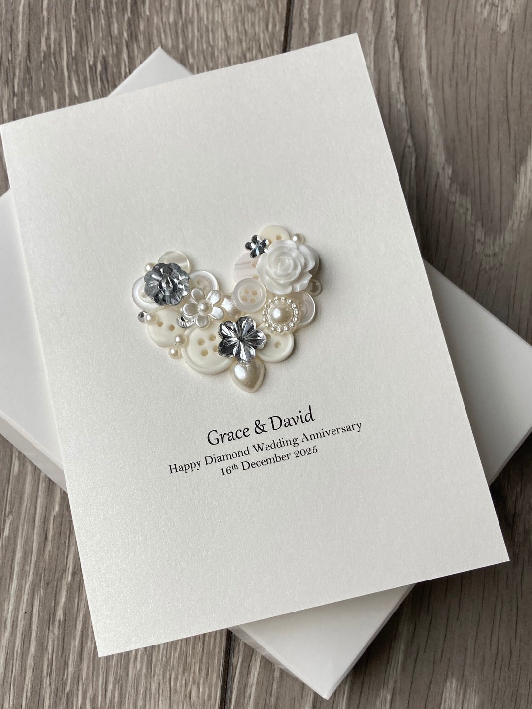 Diamond Anniversary Card, Handmade Card, 60th Anniversary Gift, Diamond ...