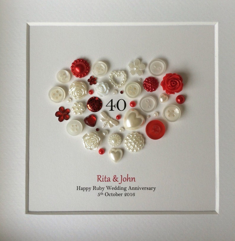 40th Anniversary Gift Ruby Wedding 40th Wedding Anniversary - Etsy Canada