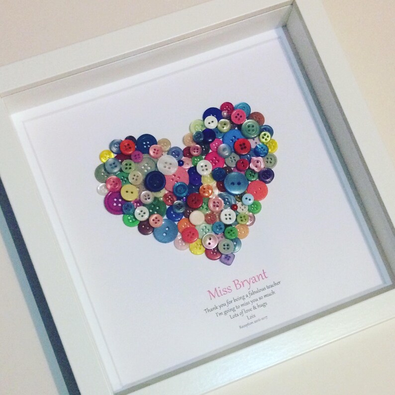 Personalised Button Art, Christmas Gift, Gift Idea for Daughter, Gift ...