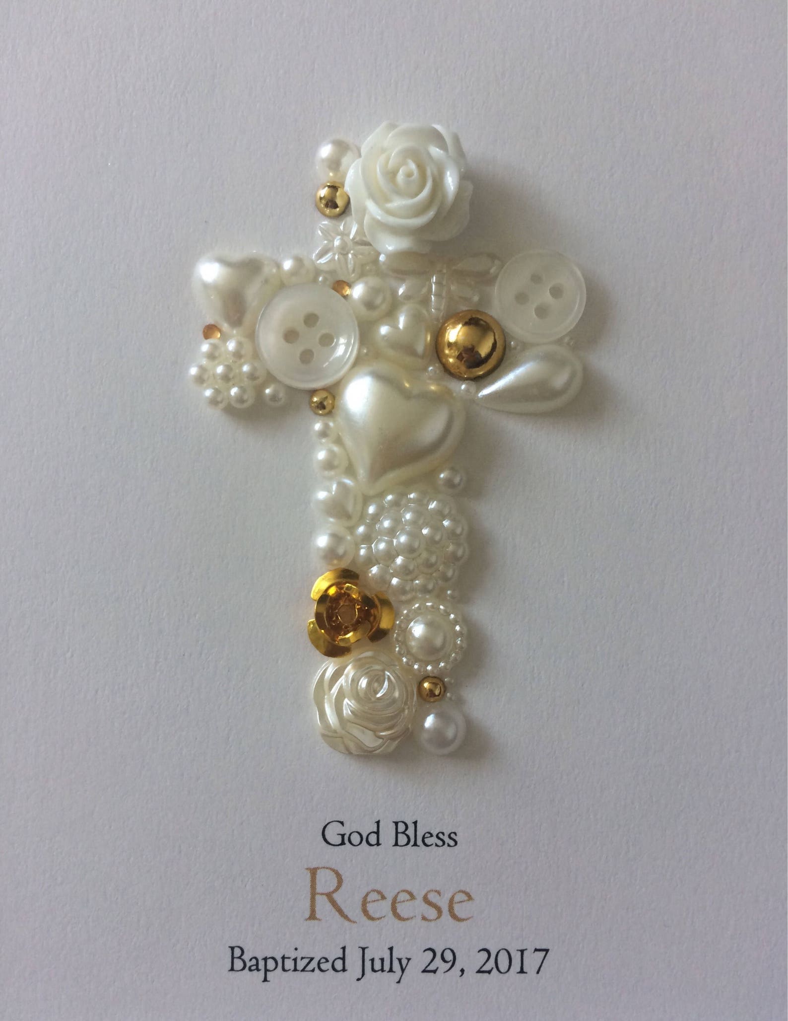 Christening Gift, Gold Button Art, Baptism Gift, Confirmation Gift ...