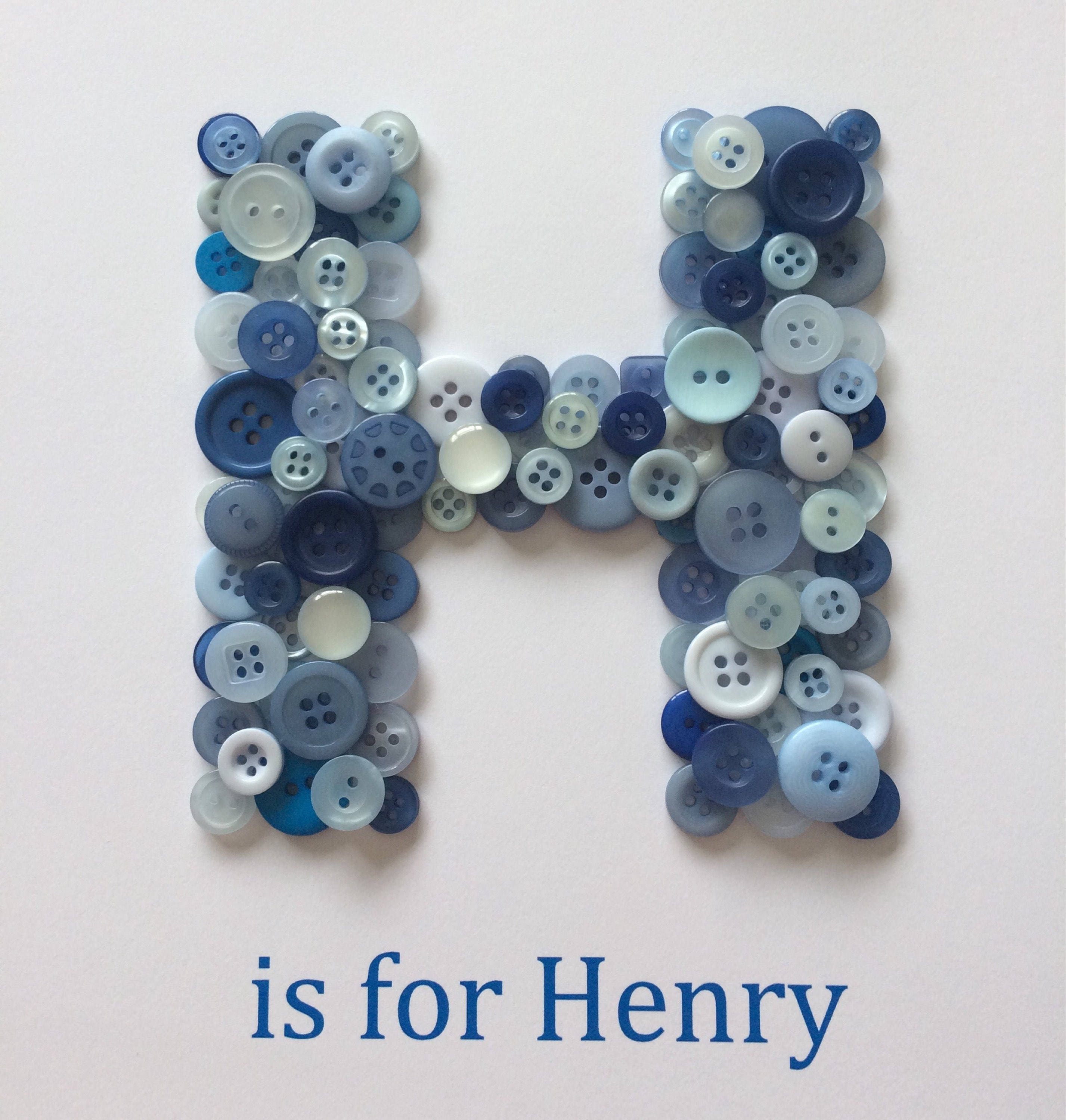 Initial Button Art Button Letter Page Boy Gift New Baby Boy - Etsy UK