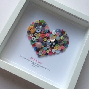 Personalised Button Art, Christmas Gift, Gift Idea for Daughter, Gift ...
