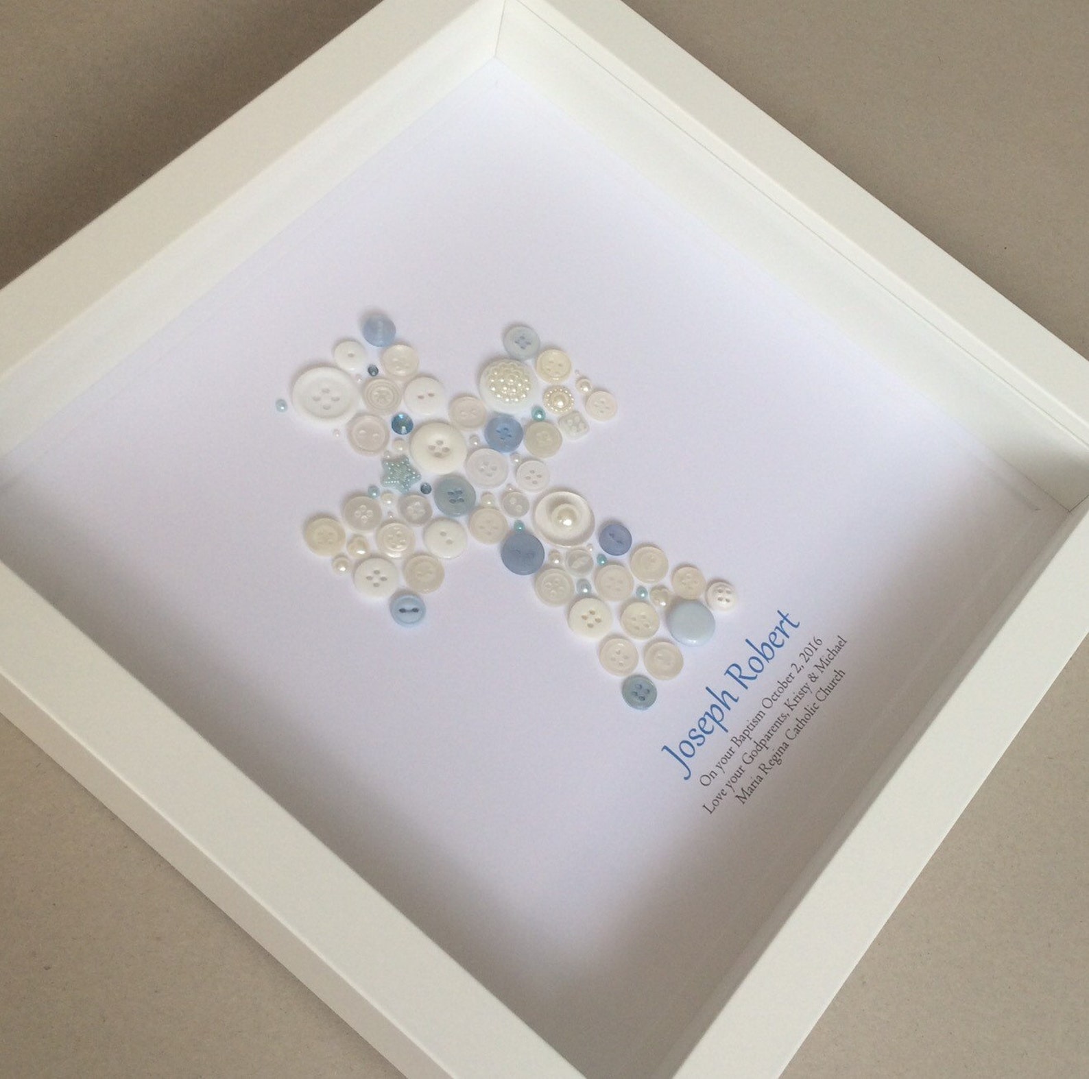 Baptism Gift for Boy Christening Gift Button Art Baptism - Etsy UK