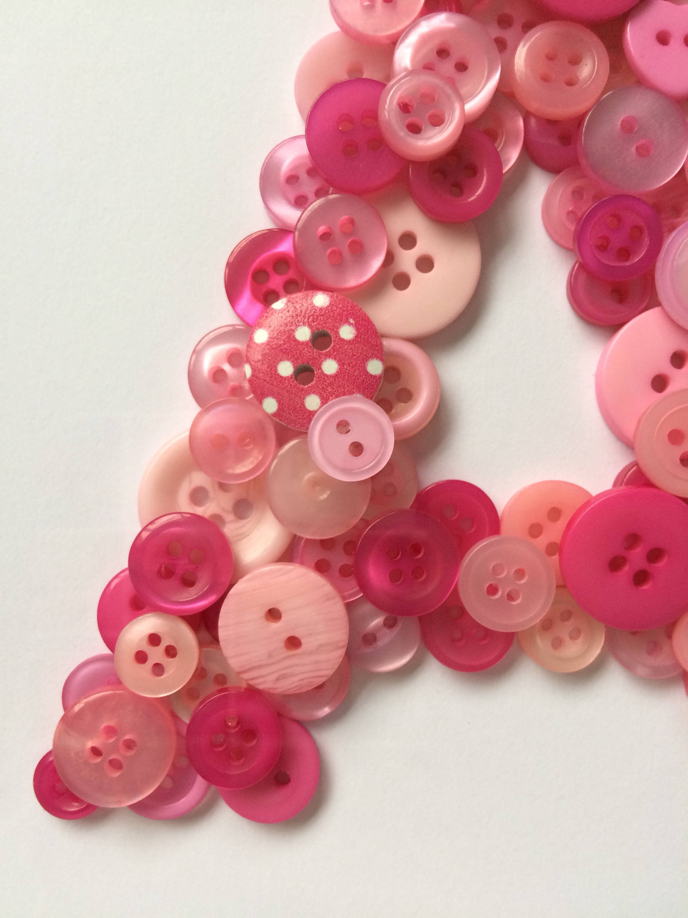 Initial Artwork, Button Art Initial, Christening Gift, Baby Shower ...