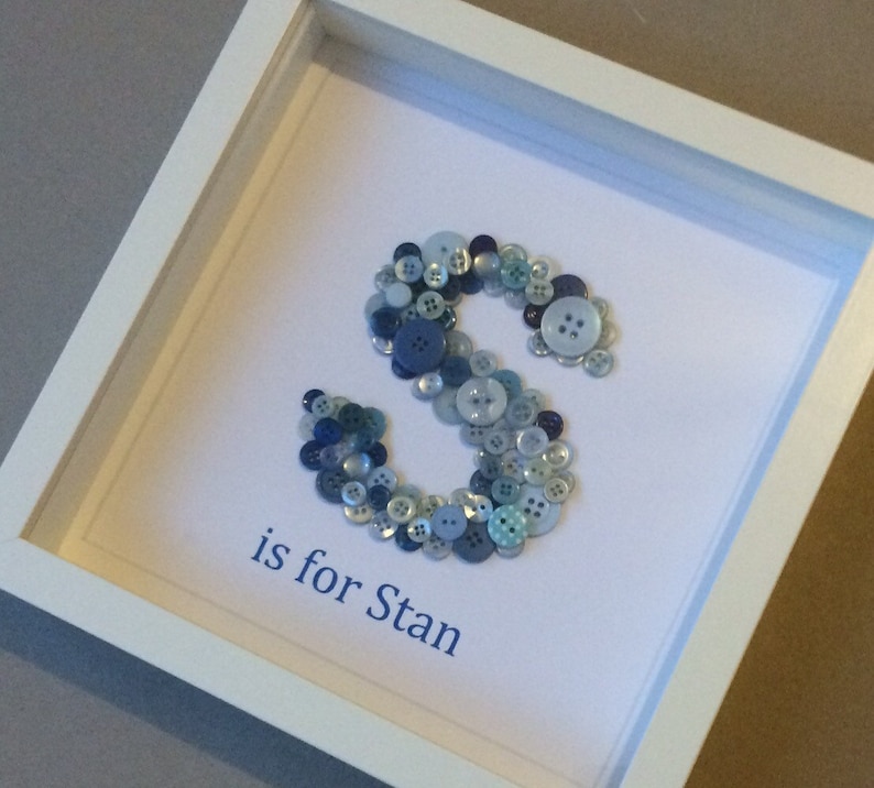 Initial Button Art Button Letter Page Boy Gift New Baby Boy - Etsy UK