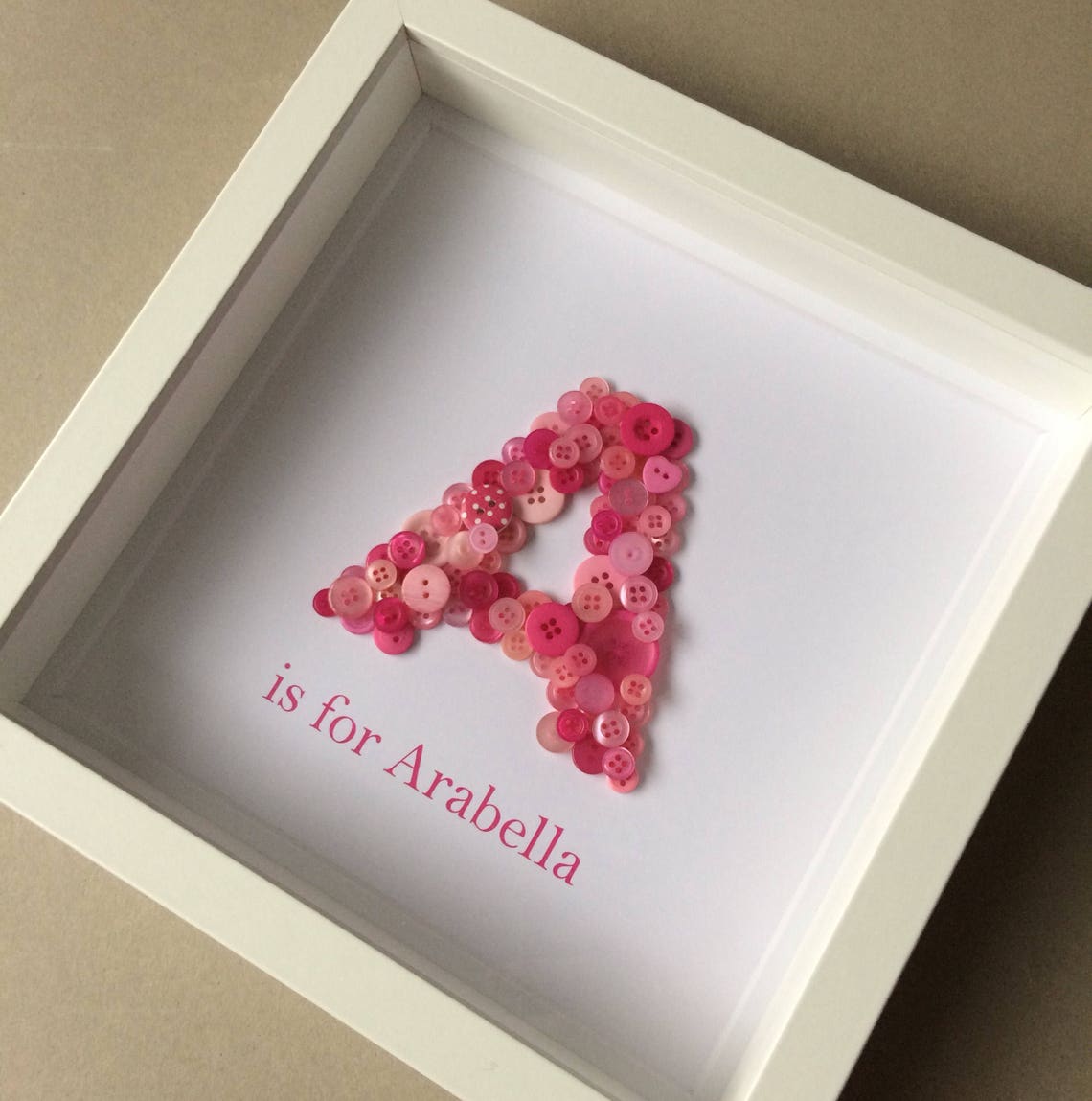 Initial Artwork Button Art Initial Christening Gift Baby - Etsy Canada