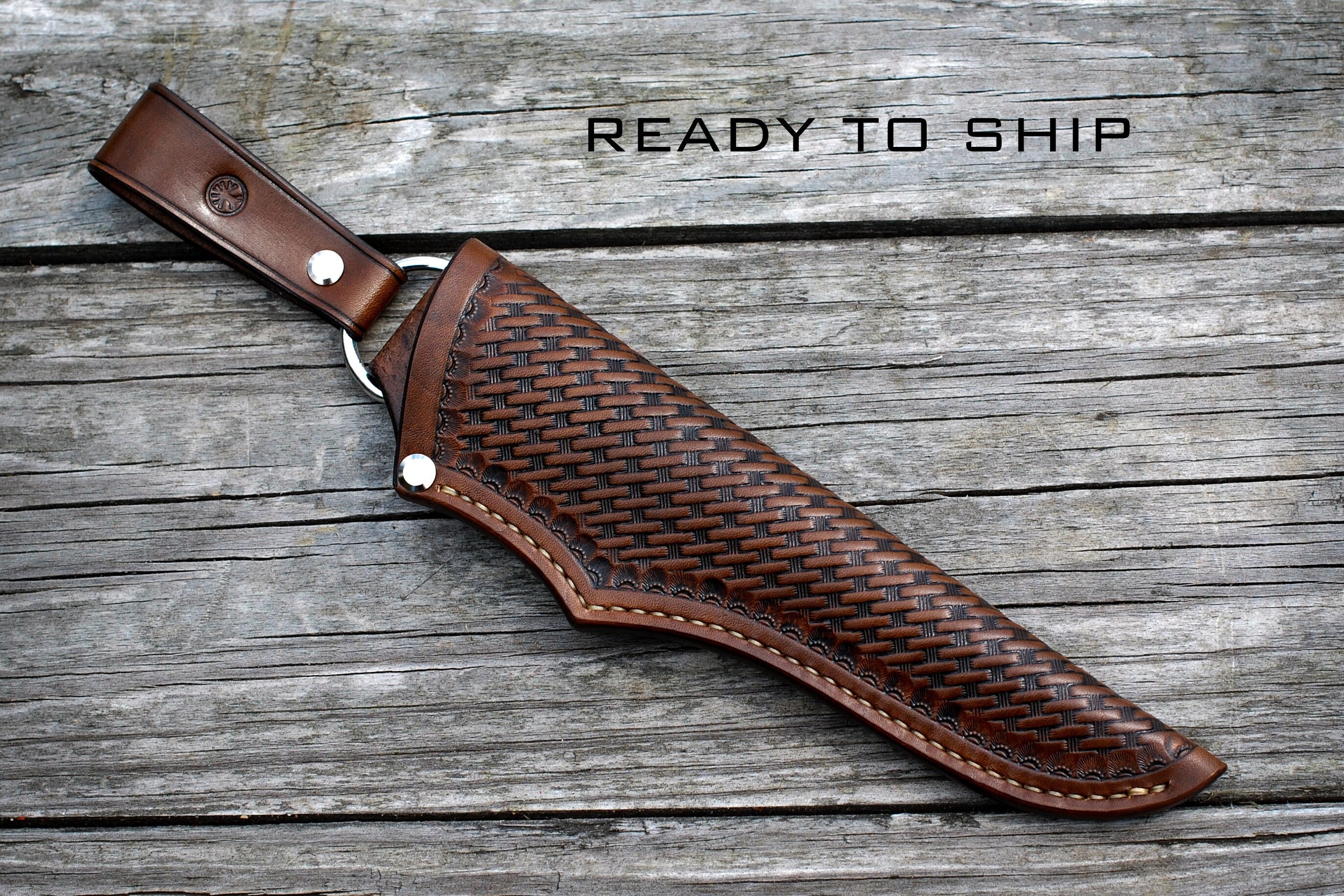 Leather custom knife sheath handmade basketweave stamping | Etsy Leather custom knife sheath handmade basketweave stamping | Etsy