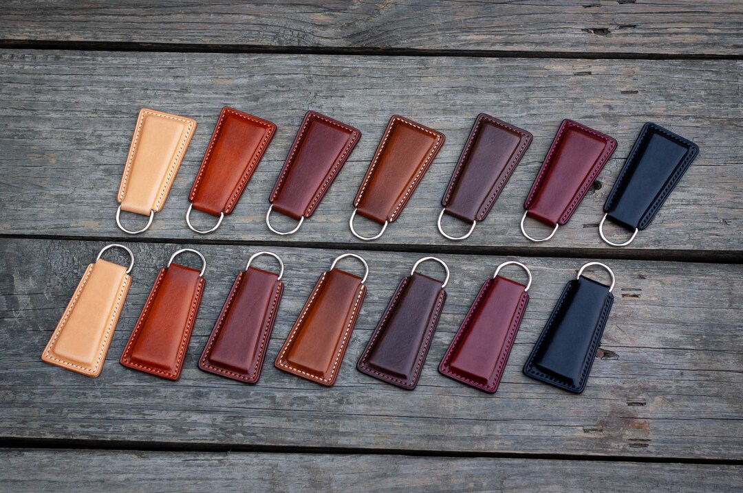 Personalized Leather Padded Keychain; Custom Key Chain, Leather Key Fob ...