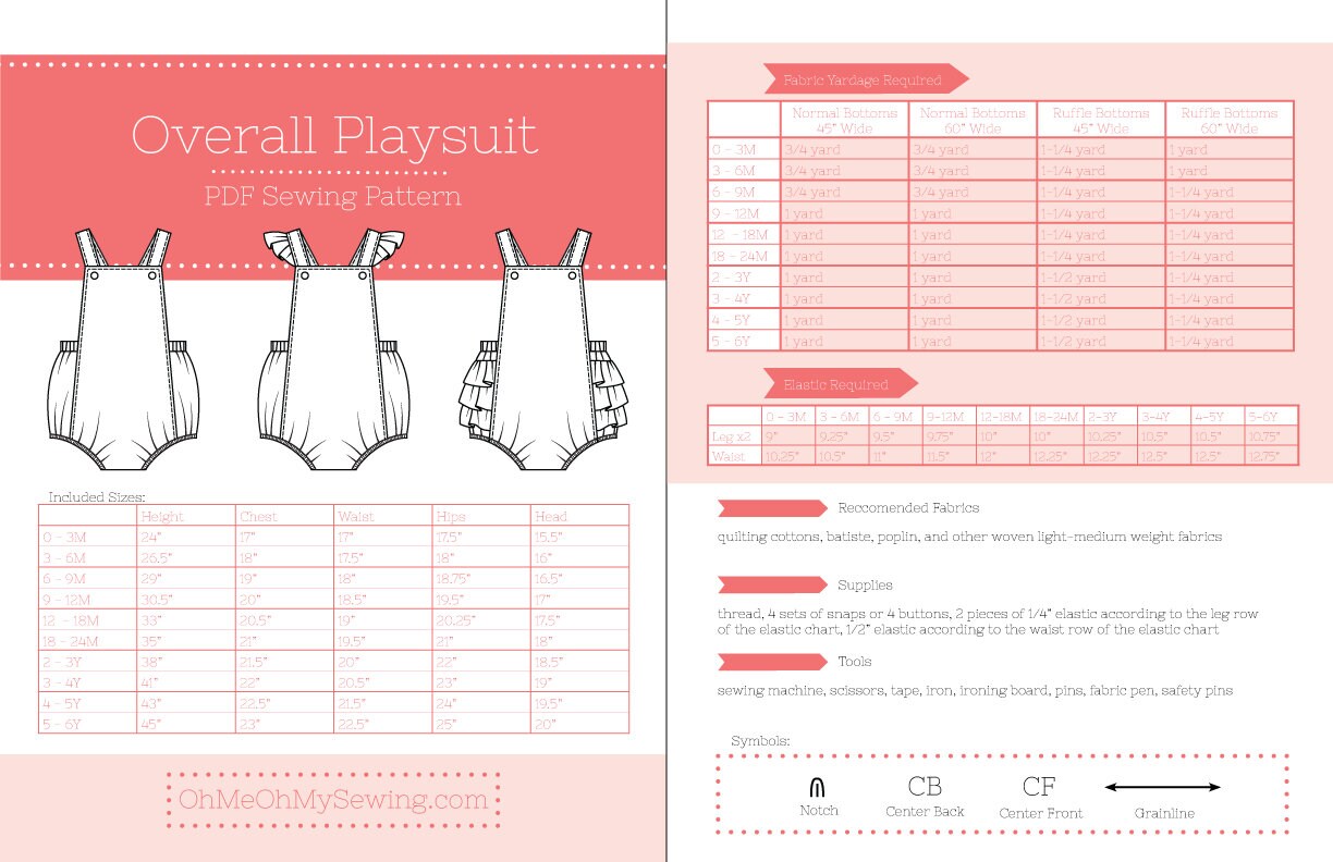 Overall Playsuit PDF Sewing Pattern - Etsy